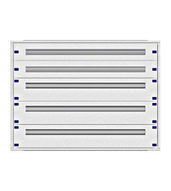 Umetak KVN 60mm 5-18K, 5-redni,met.pr.ploče,spremno za ožič.
front plates sheet steel, prepared for wiring duct installation