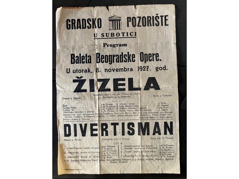 `ŽIZELA` PLAKAT iz 1927. godine