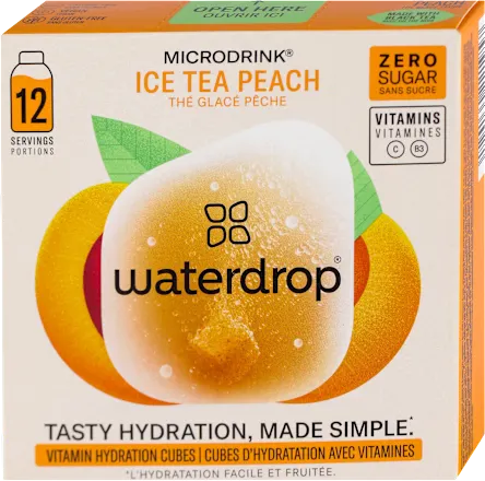 waterdropMICRODRINK Ice Tea PEACH - osvežavajuće bezalkoholno piće sa breskvom i crnim čajem, 12 kom
