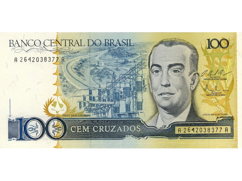 Brazil. 100 Cruzados (1986-88). P#211. UNC PRESS