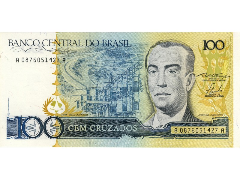 Brazil. 100 Cruzados (1986-88). P#211. UNC PRESS