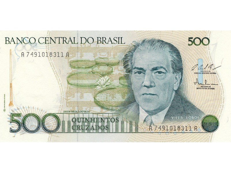 Brazil. 500 Cruzados (1986). P#212. UNC PRESS