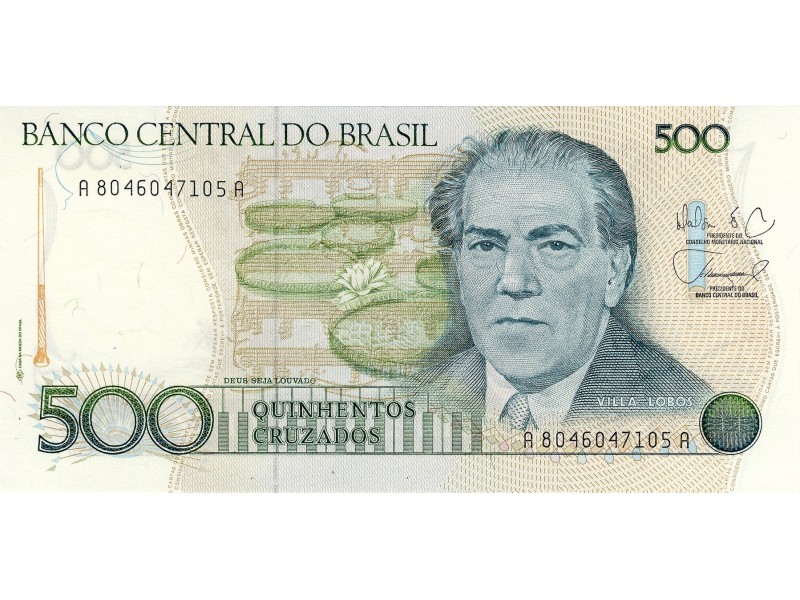 Brazil. 500 Cruzados (1986). P#212. UNC PRESS