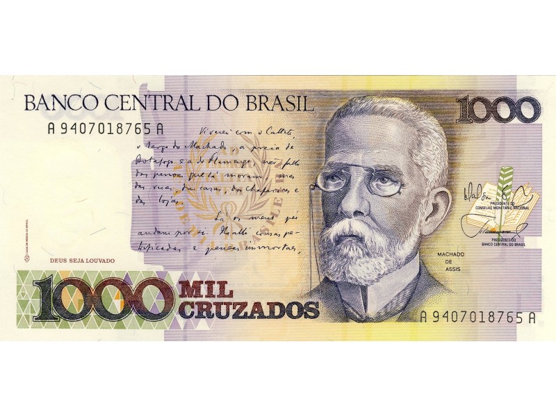 Brazil. 1000 Cruzados (1987-88). P#213. UNC PRESS