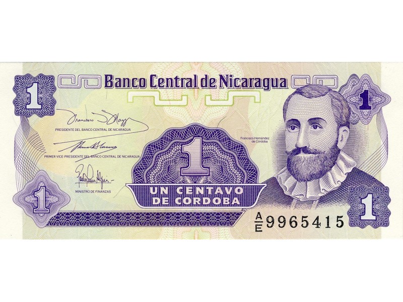 Nicaragua. 1 Centavo (1991). P#167. UNC PRESS