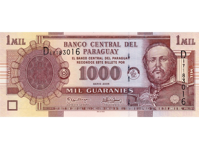 Paraguay 1000 Guaraníes (2004). P#223. UNC PRESS