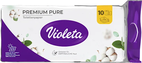 Violeta
PREMIUM PURE troslojni toaletni papir, 10 kom