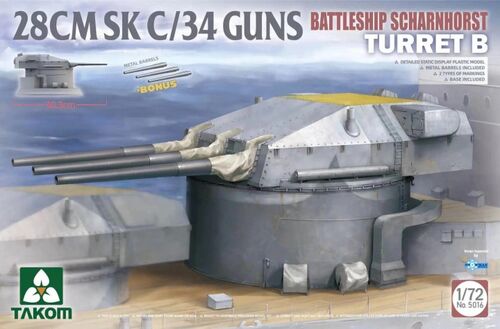 Takom 5016 Battleship Scharnhorst Turret B 28CMSK C/34 Guns