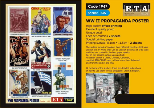 ETA DIORAMA ACCESSORIES 1947 Propaganda WWII Posters