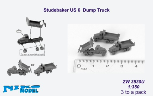 NIKO MODEL ZW3530U Studebaker US6 Dump Truck 3 to a pack