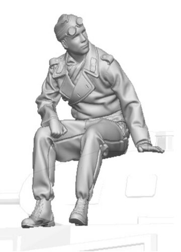 Glowel Miniatures 35932 German Tank Crewman Sitting - Designed For PzKpfw II (1 Figure, 3D Printed)