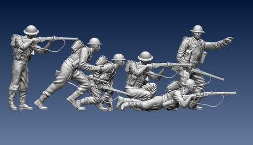 Peddinghaus-Decals 48209 British WWII Infantry attacking (6 figures)