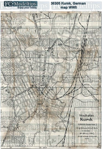 FC ModelTrend 36305 Self adhesive paper base, German map of Kursk WWII
