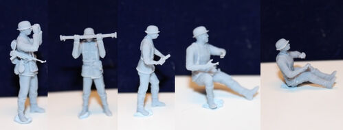 Peddinghaus-Decals 48F006s Luftwaffe Soldiers Anti-Aircraft 2cm Flakvierling 38 Complete Crew (5 Figures)