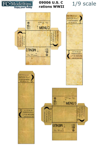FC ModelTrend 09006 US C ration cartons WWII