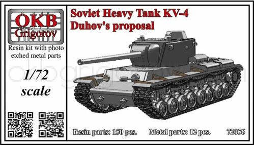 OKB Grigorov V72056 Soviet Heavy Tank KV-4, Duhov's proposal