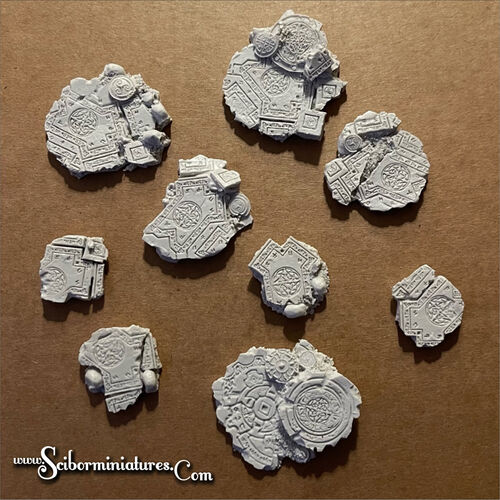Scibor Monstrous Miniatures CPBK0247 Basing Kit Ruins Plates - Set 4