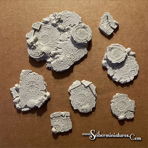 Scibor Monstrous Miniatures CPBK0248 Basing Kit Ruins Plates - Set 5