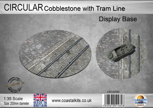 Coastal kits C20083 Circular Display Base Cobblestones with Tram Track 200mm