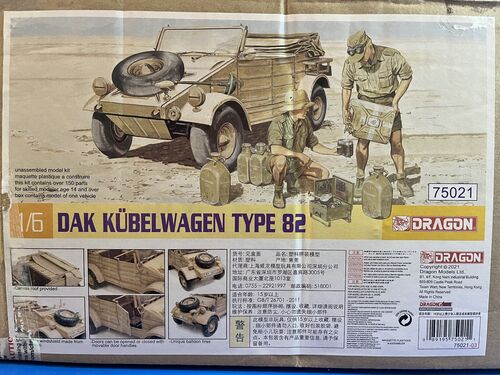 Dragon 75021-REKLAMACJA DAK Kubelwagen Type 82-USZKODZONY/DAMAGED