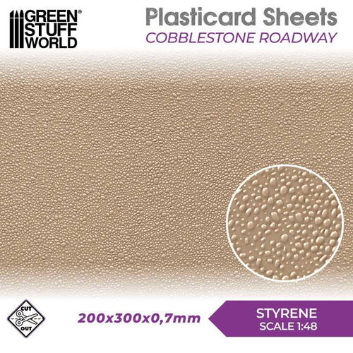 Green Stuff World 5058 Plasticard Sheet - Cobblestone-Roadway