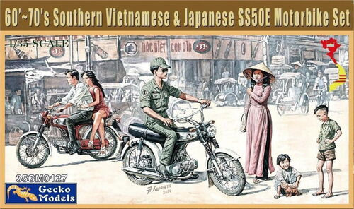 Gecko Models 35GM0127 60's-70's South Vietnamese & Japanese SS50E Motorbike Set
