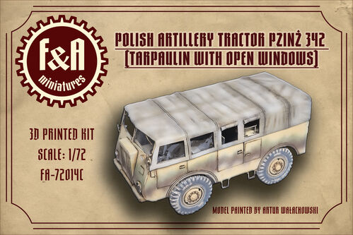 F&A Miniatures 72014C Polish Artillery Tractor Pzinż 342 (Tarpaulin With Open Windows)