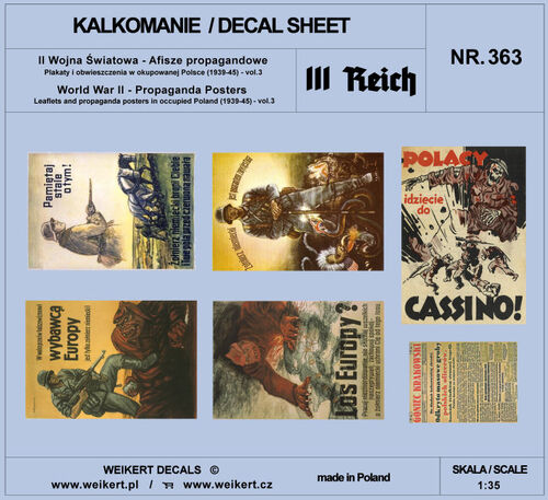 Weikert Decals DEC363 Afisze Propagandowe - II Wojna Światowa Volume 3 (III Rzesza)