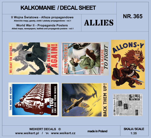 Weikert Decals DEC365 Afisze Propagandowe - II Wojna Światowa Volume 5 (Allies)