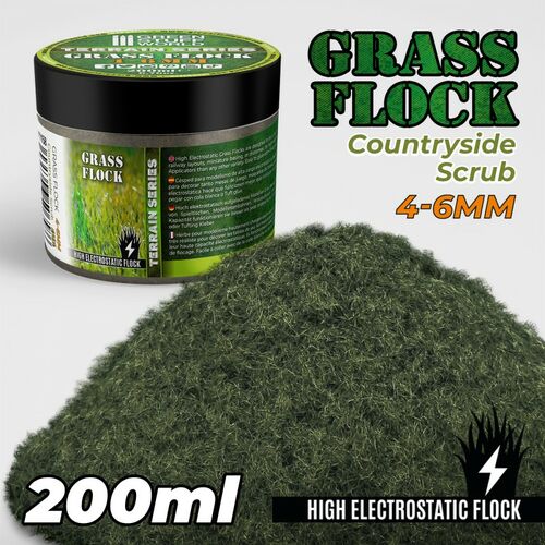 Green Stuff World 11158 Static Grass Flock 4-6mm - COUNTRYSIDE SCRUB