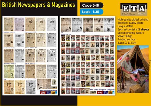 ETA DIORAMA ACCESSORIES 548 British WWII Newspapers & Magazines