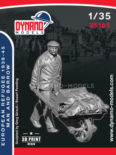Dynamo-Models 35165 Civilian – Refugee Man and Barrow (3D Printed)