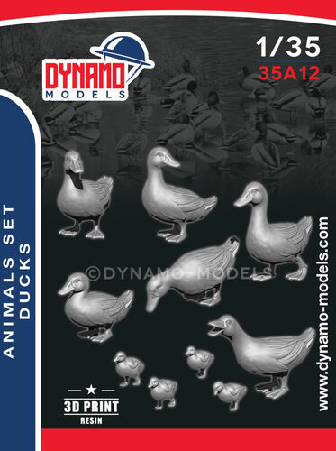Dynamo-Models 35A12 Animal Set ‘- Ducks (3D Printed)