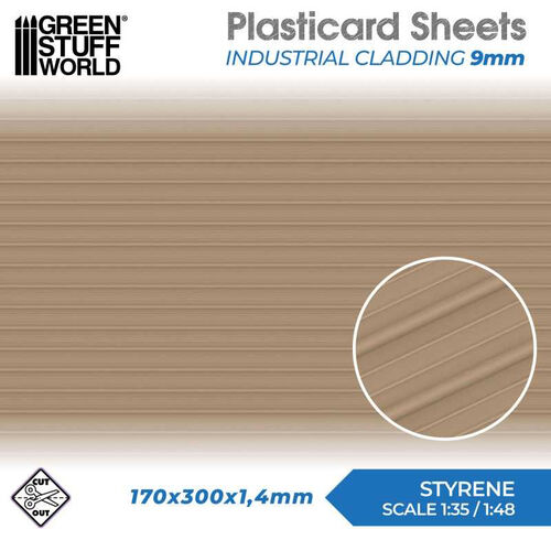 Green Stuff World 5061 Plasticard Sheet - Industrial Cladding 9mm