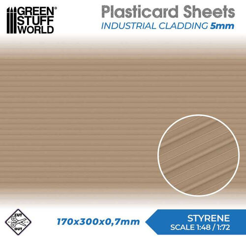 Green Stuff World 5062 Plasticard Sheet - Industrial Cladding 5mm