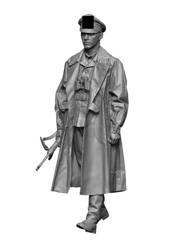 H3MODELS 35146 German WW2 Waffen SS Officer - Raincoat Version (1 Figure)
