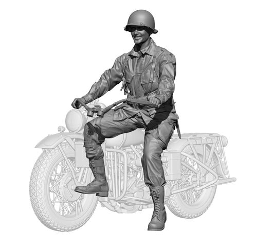 H3MODELS 48108 US WW2 Paratroopers - Ironhorse Rider (NOT Including Motorcycle)