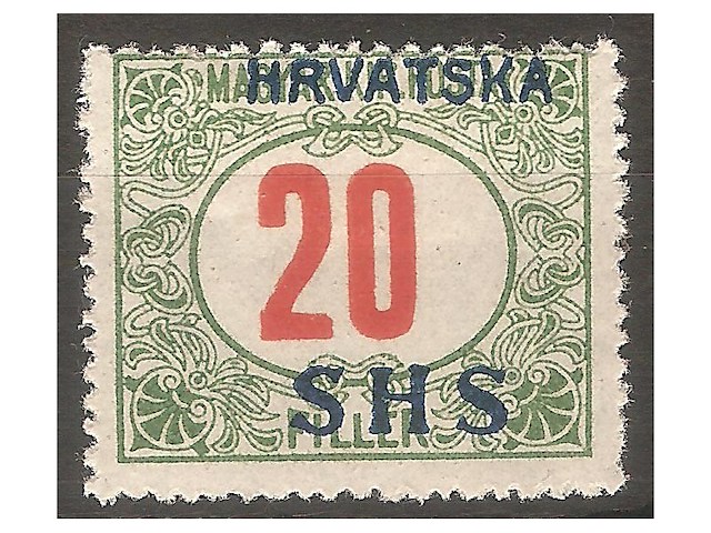 1918 - SHS Hrvatska Porto 20 filer MH