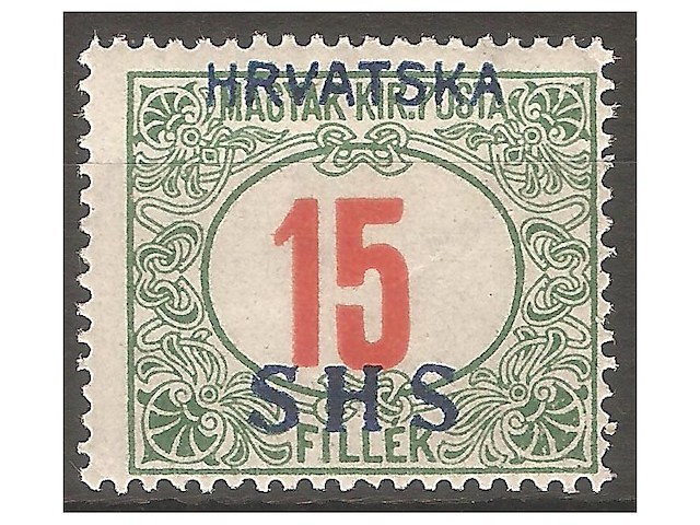 1918 - SHS Hrvatska Porto 15 filer MNH