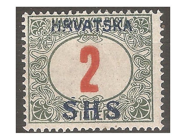 1918 - SHS Hrvatska Porto 2 filer MH