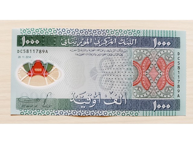 Mauritania 1000 ogiya . Unc, 2014 godina