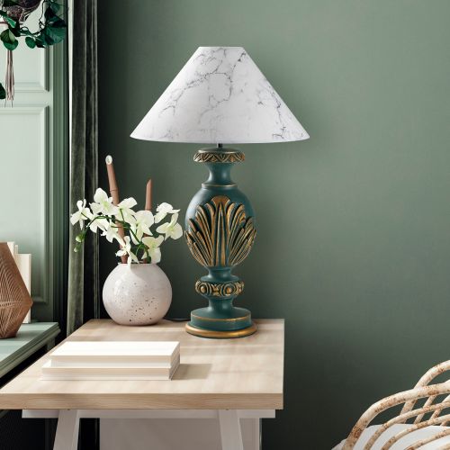 ELEGANZE-5312 Green White Table Lamp