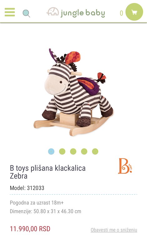B toys plisana klackalica
