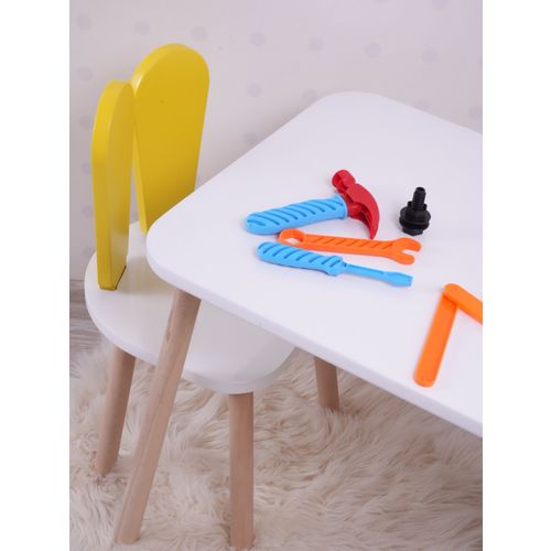 Bunny One Chair Set - Yellow, White Yellow White Kid's Table Set