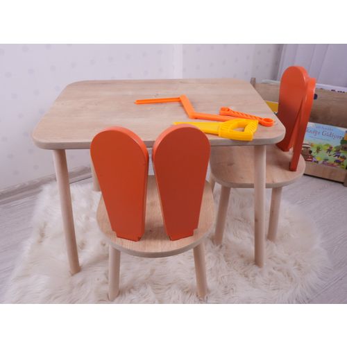 Bunny Two Chair Set - Orange, Brown Orange Brown Kid's Table Set