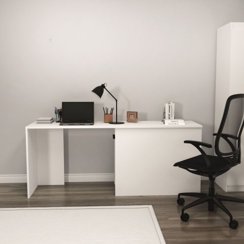 Akser - White White Study Desk