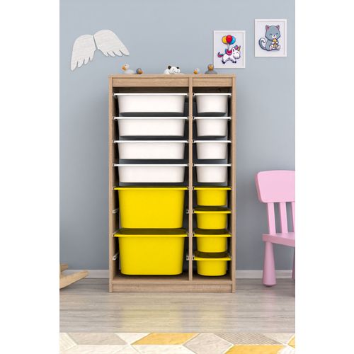 Montana Xs 2D4N8U - Sonomo, White, Yellow Sonomo White Yellow Multi Purpose Cabinet