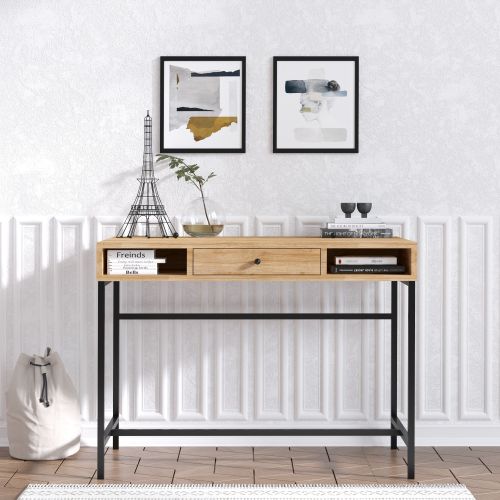 Berry - Sapphire Oak, Black Sapphire Oak Black Study Desk