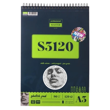 Professional master s sketch blok za skiciranje sa spiralom - odaberite format s3120 - 90g - 120 lista a3 ( 617110 )