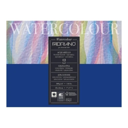Fabriano watercolour akvarel blok 18x24 300g 12 lista ( 190038 )